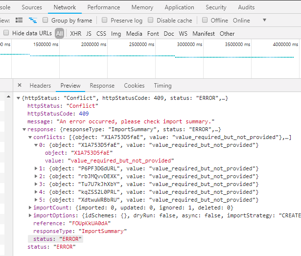 Failed to update the event in the server. An error occured, please ...